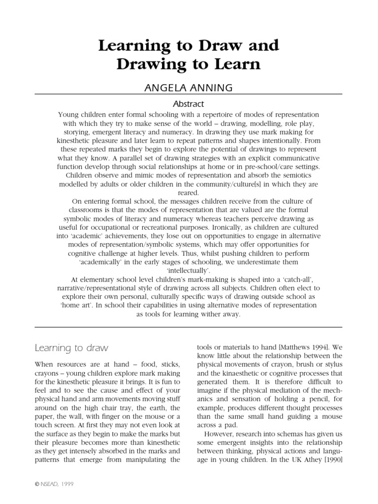 Journal of Art Design Education - 2008 - Anning - Learning To Draw and Drawing To Learn | PDF ...