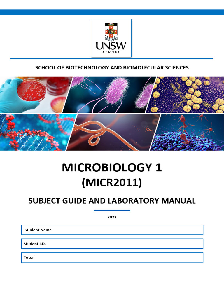 Microbiology 1 Lab Manual 2022 | PDF | Laboratories | Microbiology