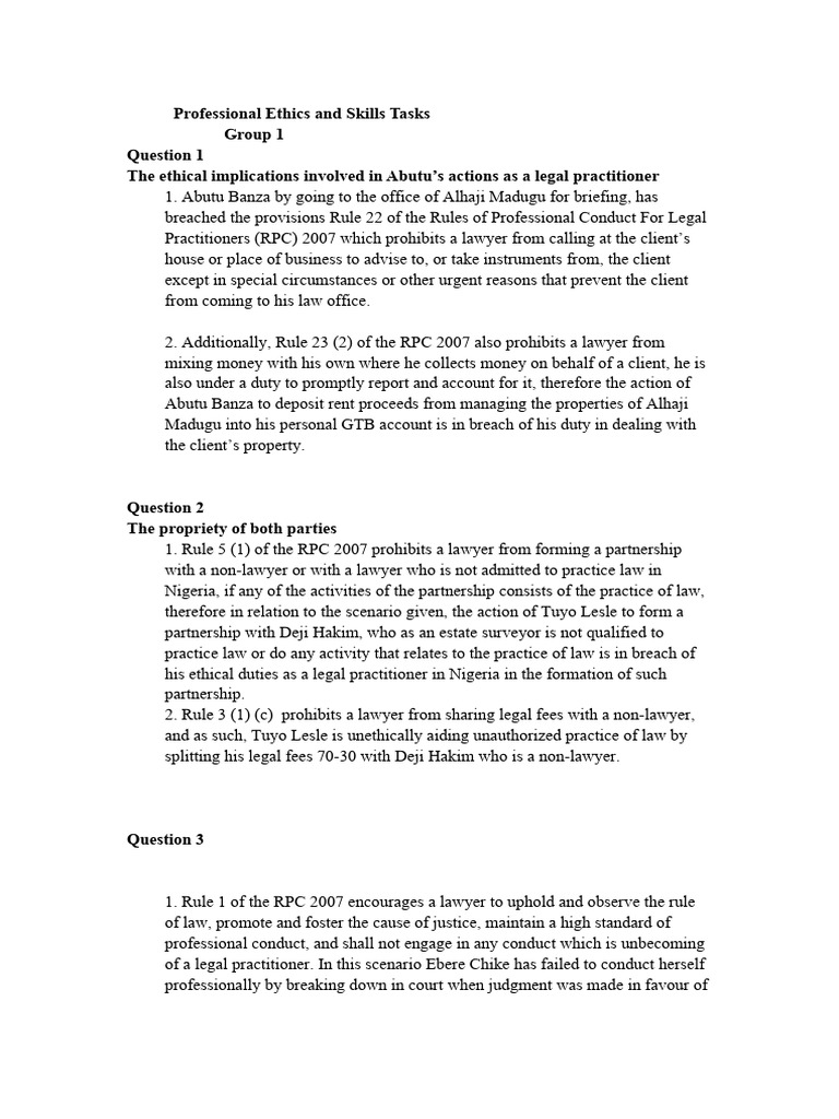 Legal Ethics Violations and Responsibilities | PDF | Alternative ...
