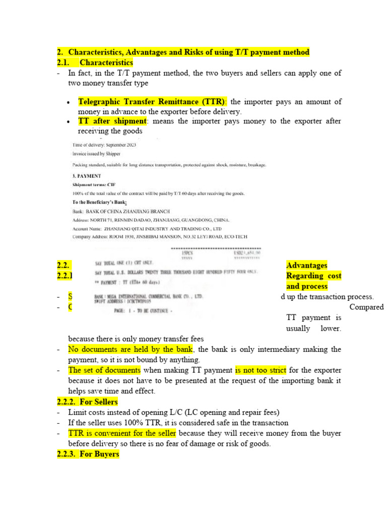 Characteristics | PDF | Wire Transfer | Payments