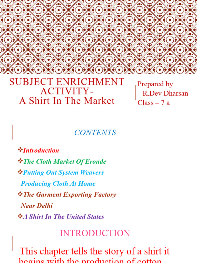 Eroude's Cloth Market and Global Shirts | PDF | Weaving | Textiles