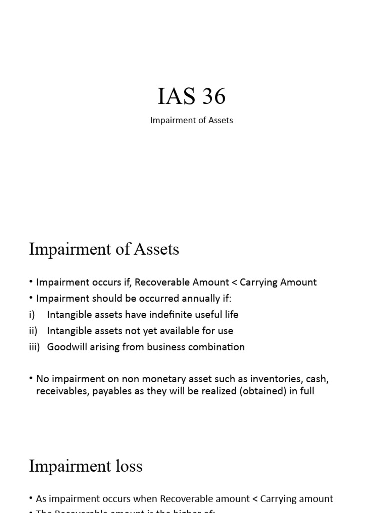 Impairment of Assets | PDF | Financial Accounting | Balance Sheet
