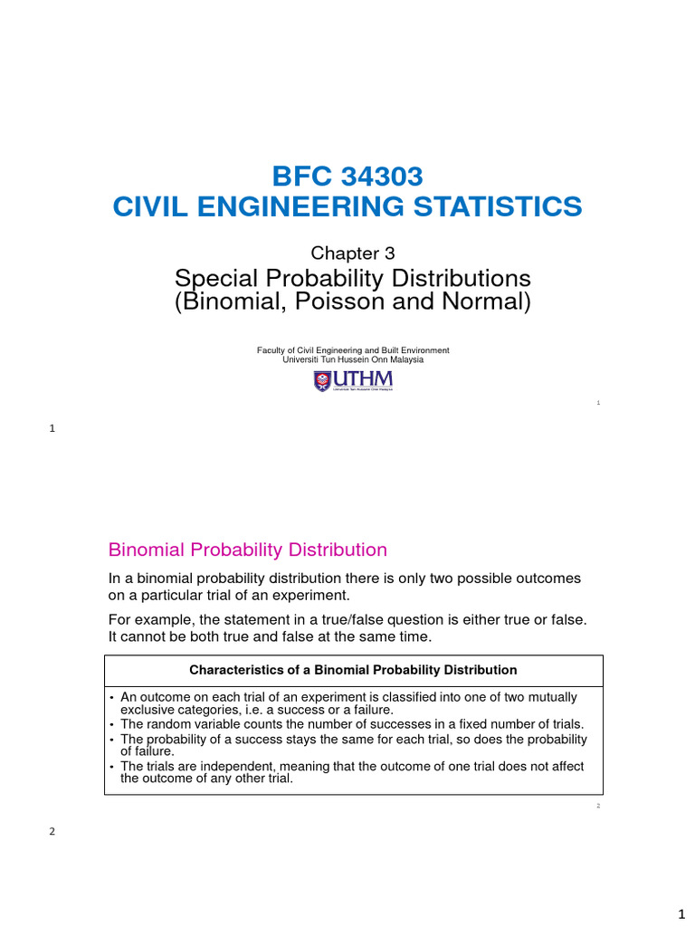 Chapter 3 Specialprobabilitydistributions | PDF | Probability Distribution | Poisson Distribution