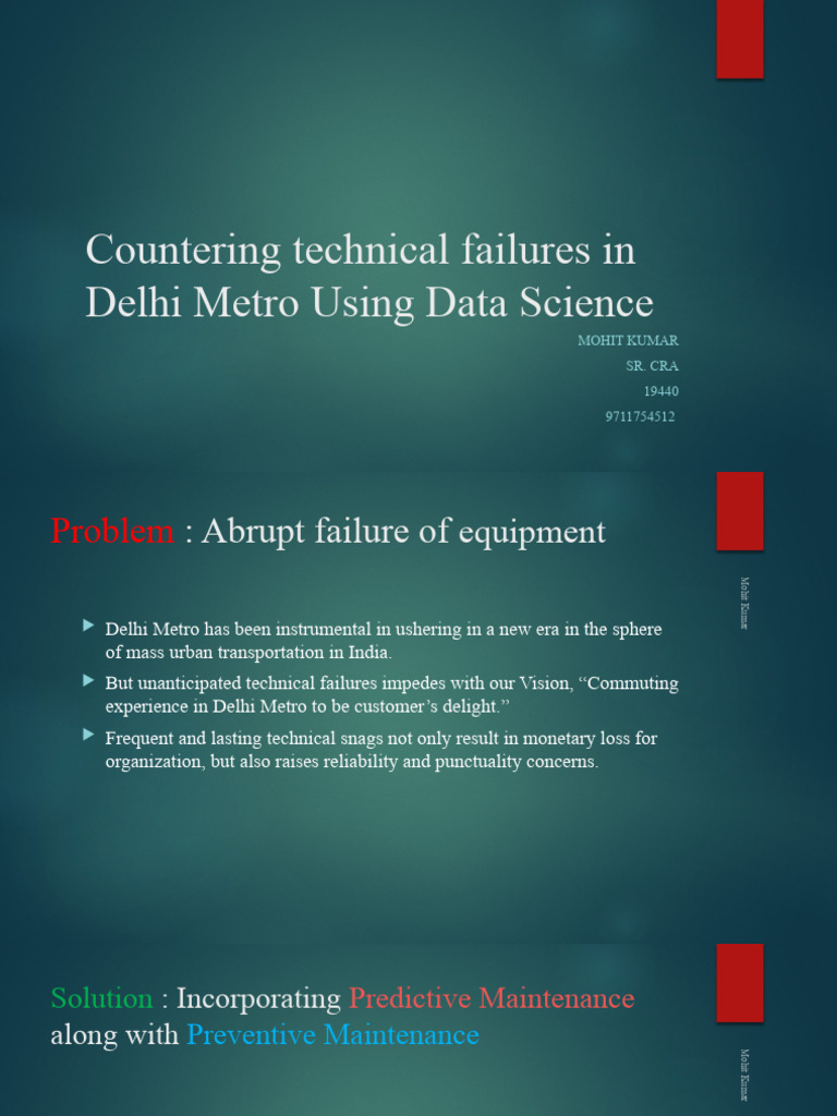 Countering Technical Failures in Delhi Metro Using Data | PDF | Systems ...