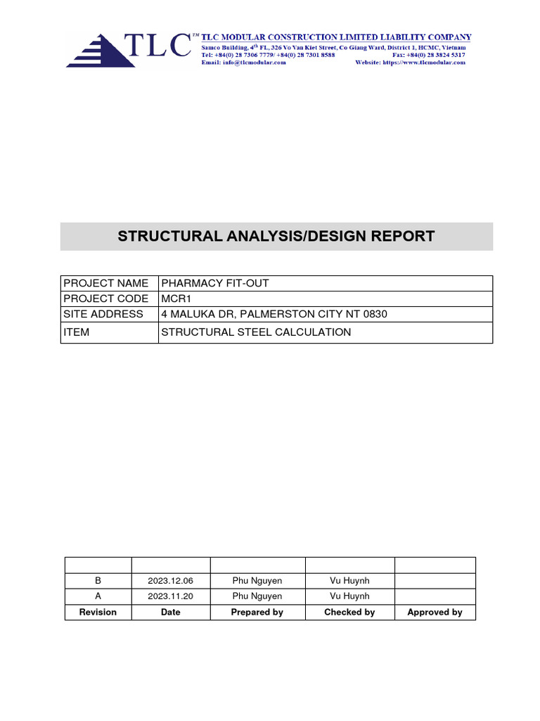 Mcr-Structures Design Input Parameters - Revb | PDF | Structural Steel ...