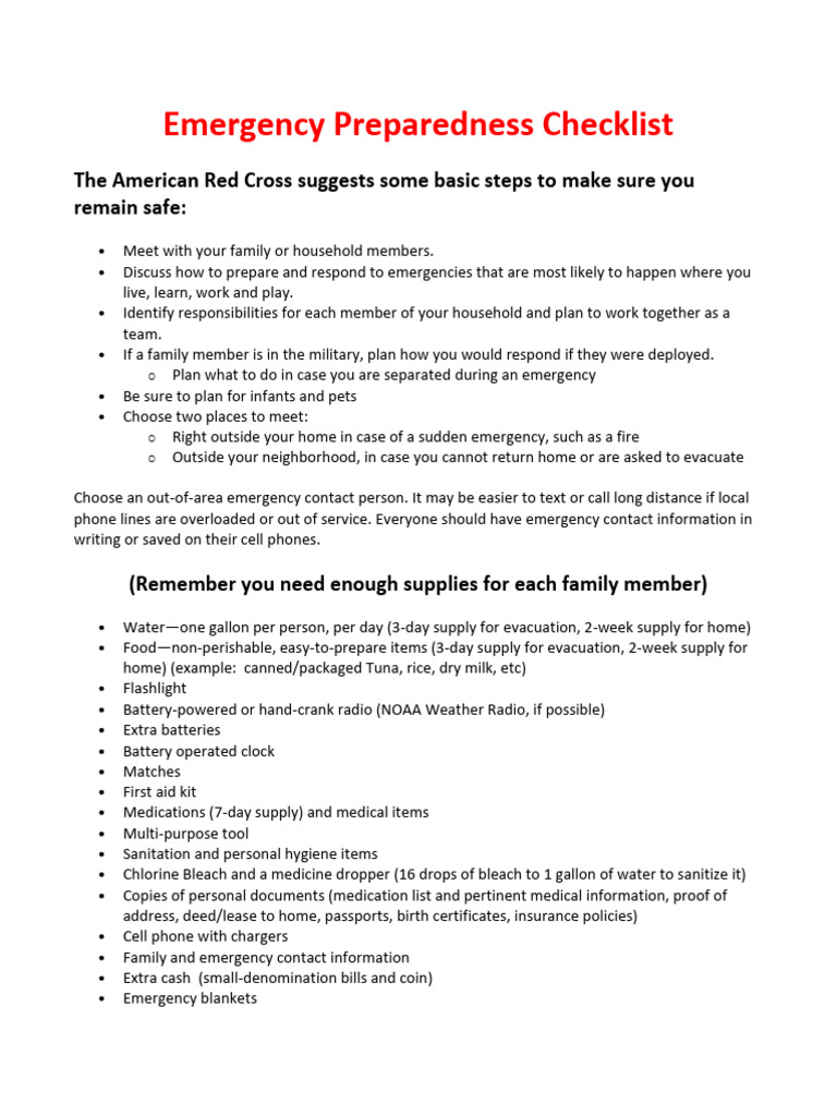 Emergency Preparedness Checklist 2020 - 2024 - 04!07!12!34!25 ...
