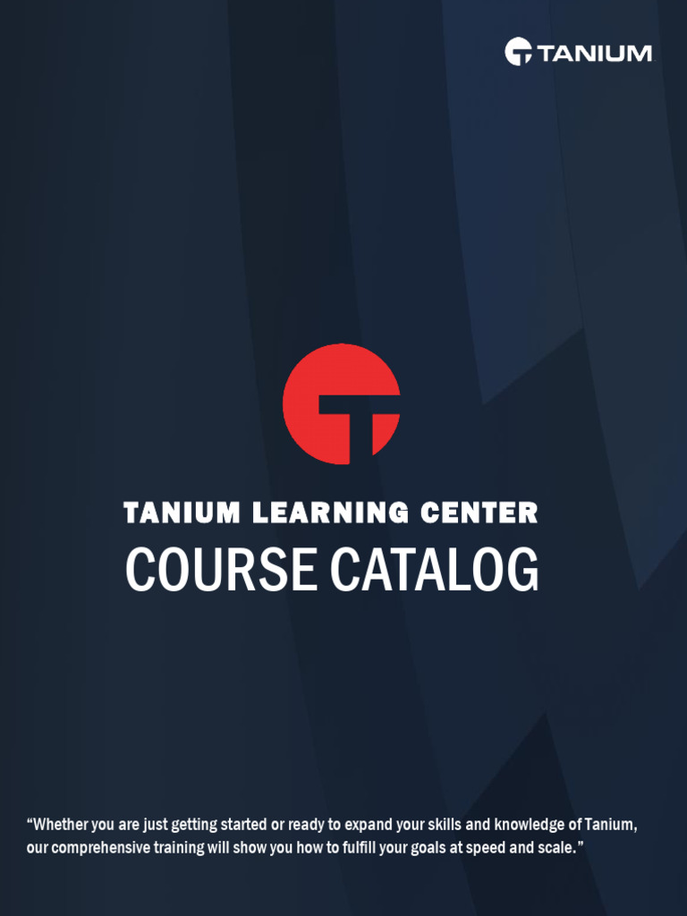 Tanium Training Course Catalog | PDF | Certification | Vulnerability (Computing)
