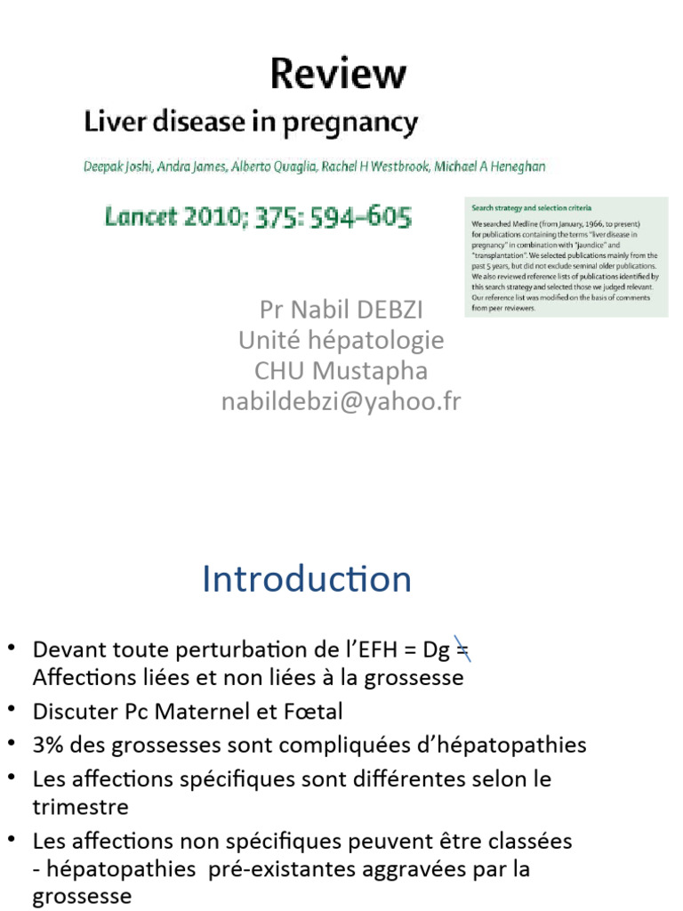 Foie Et Grossesse | PDF | Hypertension artérielle | Spécialités médicales