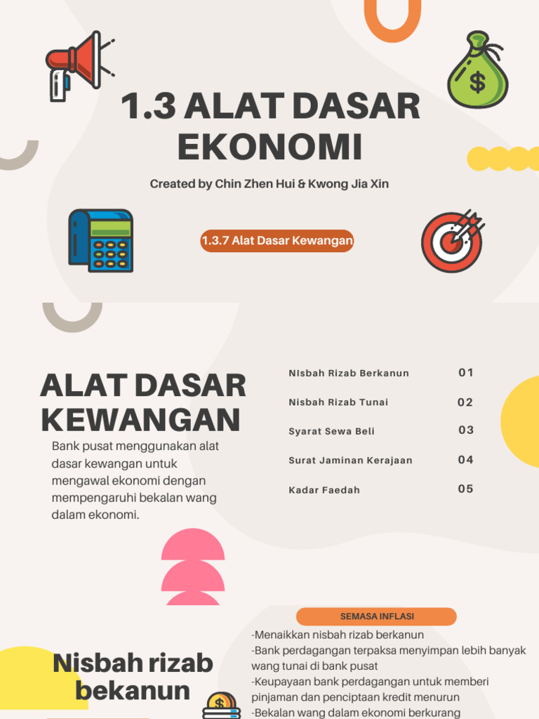 Tingkatan 5 EKONOMI 1.3.7 Alat Dasar Kewangan | PDF
