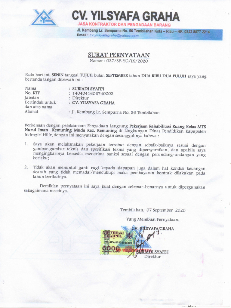 SP +form Kualifikasi001 | PDF