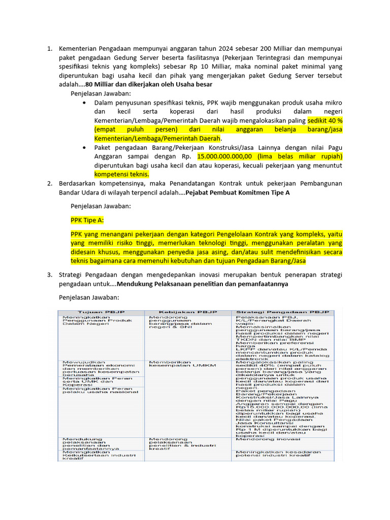 Daftar Isi Modul Latihan Gabungan | PDF