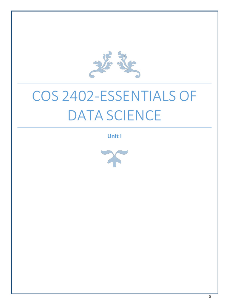 Eds Unit 1 | PDF | Big Data | Data Science