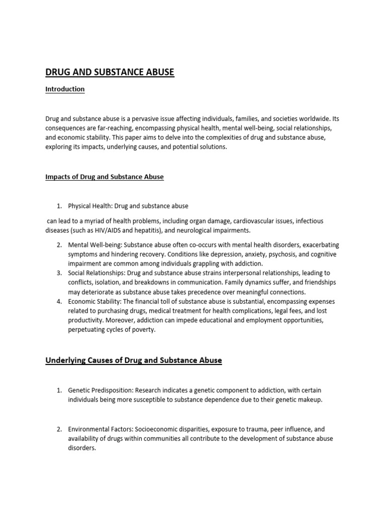 Drug and Substance Abuse | PDF | Substance Abuse | Mental Health