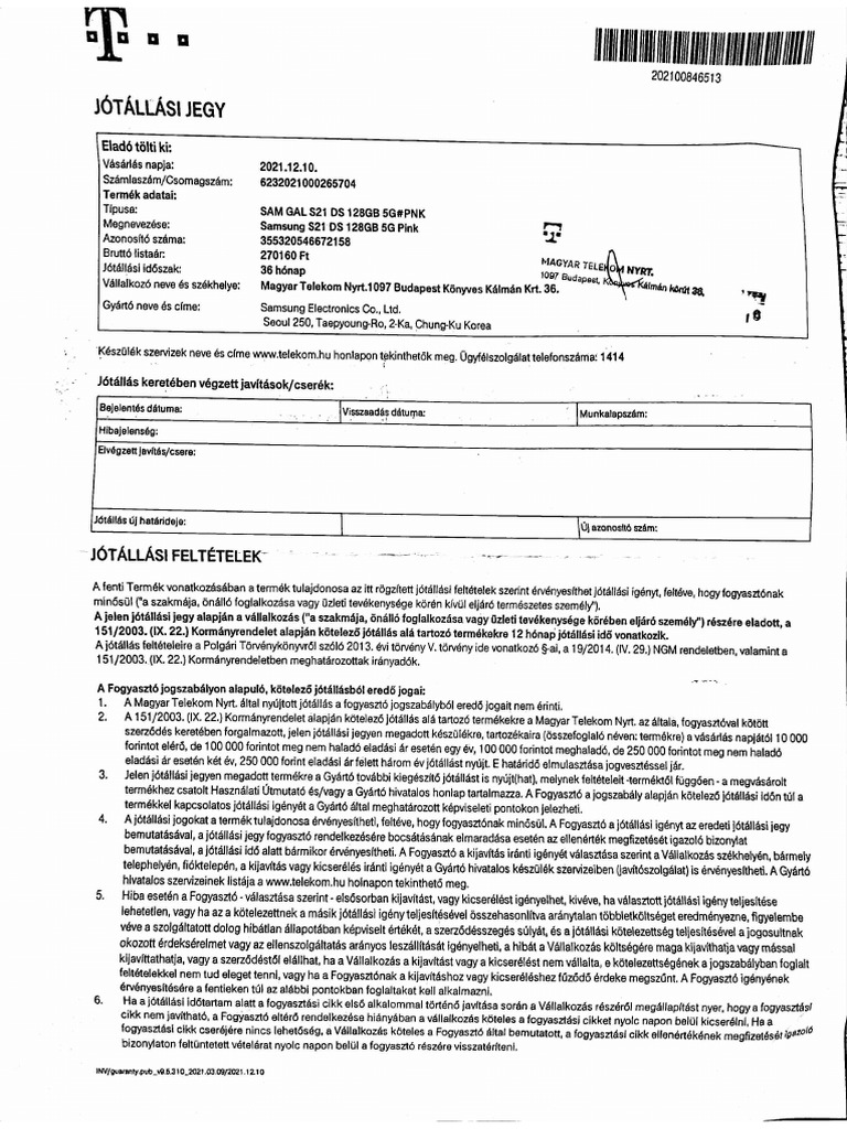 Jotallasi Jegy | PDF