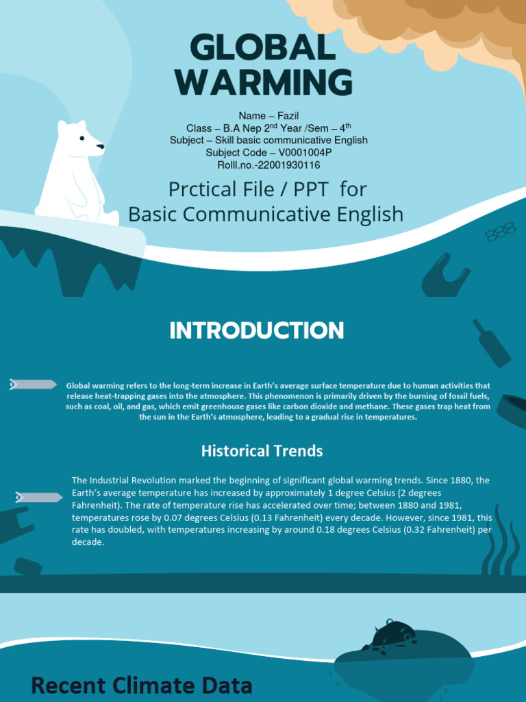 Global Warming PPT by Fazil (Basic Communicative English) | PDF ...
