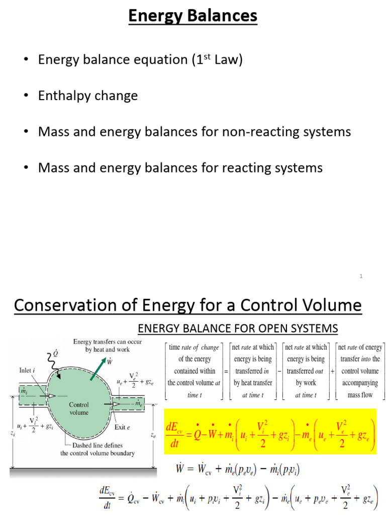CHEN 201 Energy Balances | PDF | Enthalpy | Gases
