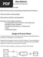 Mass Balance in Chemical Processes | PDF | Ammonia | Chemical Reactor