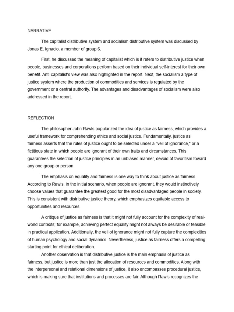 Ethics Narrative and Reflection | PDF | Justice | Crime & Violence