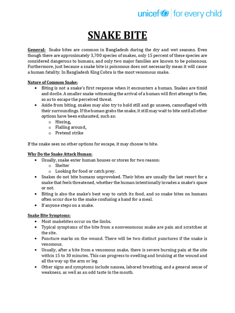 Snake Bite-1 | Download Free PDF | Snake | Squamata