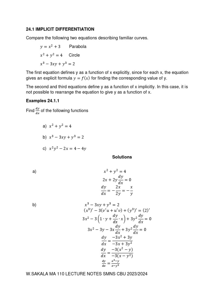 Implicit Differentiation 5 | PDF | Function (Mathematics) | Trigonometric Functions