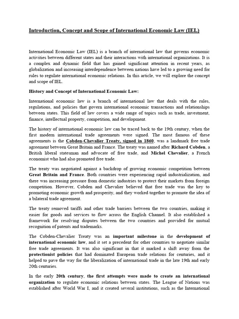 International Economic Law, Concepts Etc | PDF | Intellectual Property ...