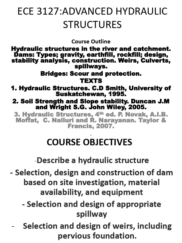 ECE 3127 Advanced Hydraulic structures-DAMS | PDF | Applied And Interdisciplinary Physics ...