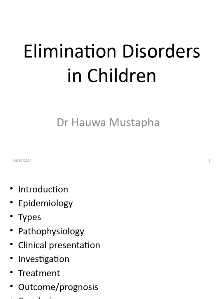 Elimination Disorder | PDF | Urinary Incontinence | Urination