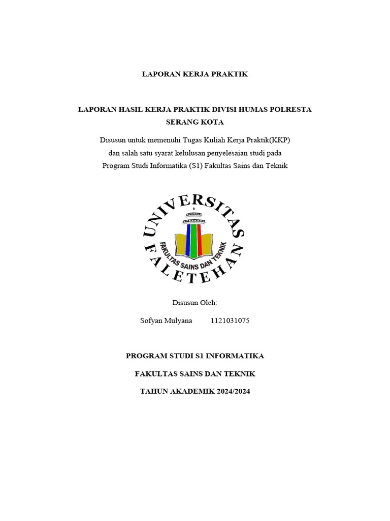 Laporan Magang - Sofyan Mulyana | PDF