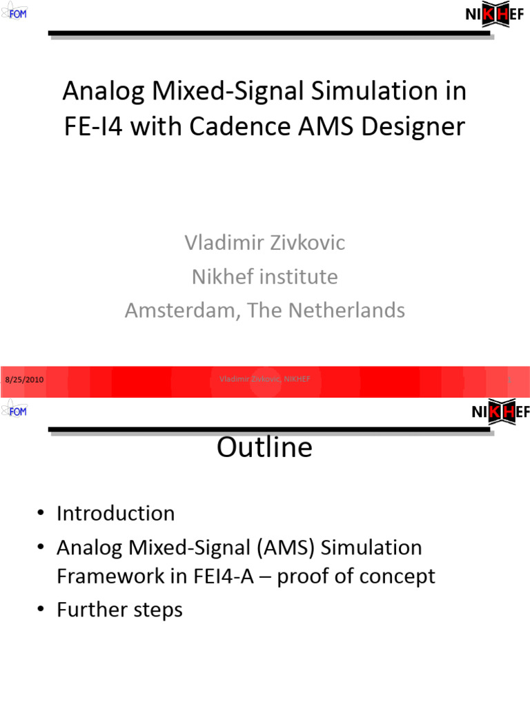 Analog Mixed-Signal Simulation in FEI4 With Cadence AMS Designer | PDF | Mixed Signal Integrated ...