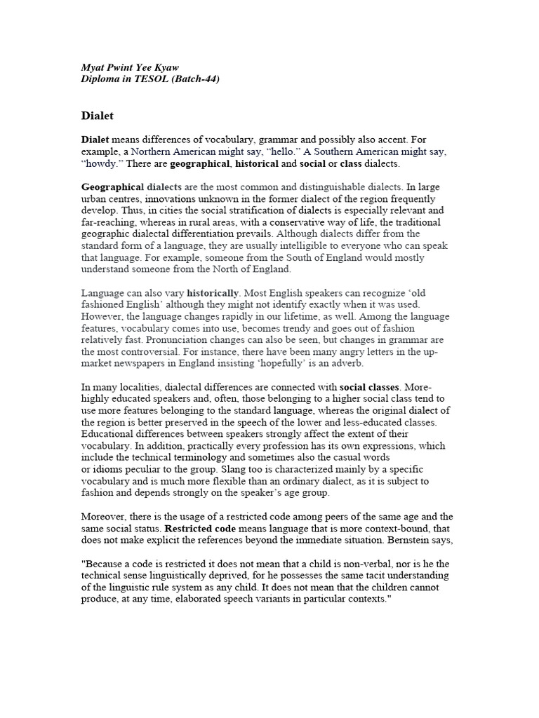 Dialet | PDF | Dialect | Sociolinguistics