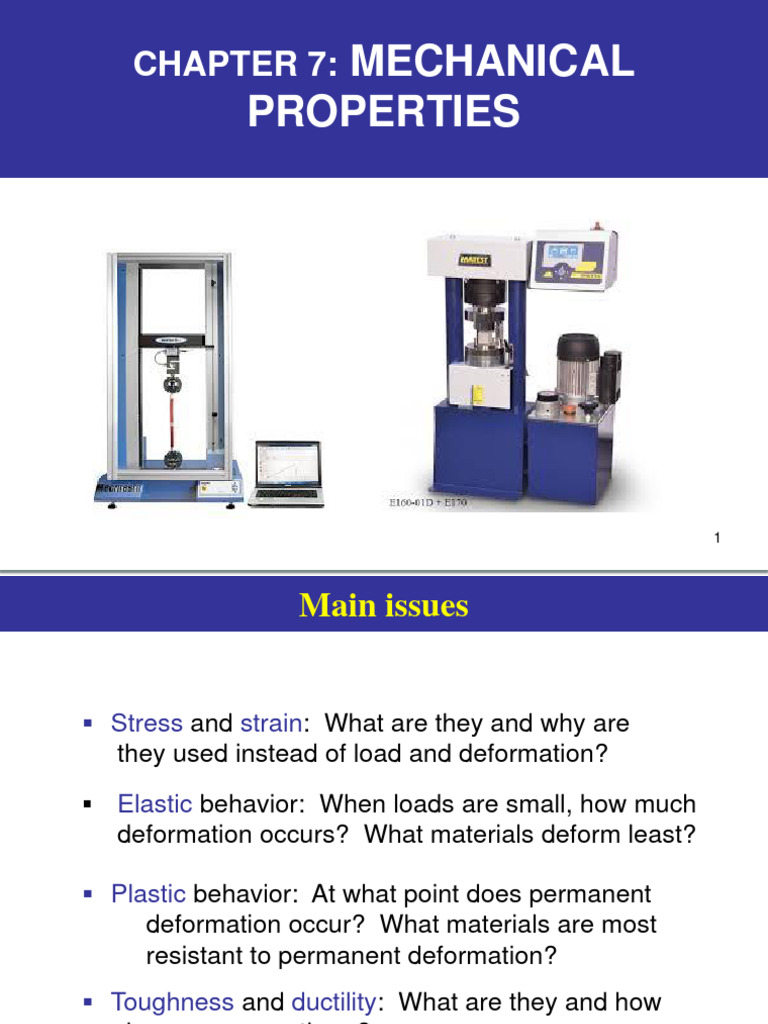 Chapter7 ENG - Mecahnical Properties | PDF | Deformation (Engineering) | Plasticity (Physics)