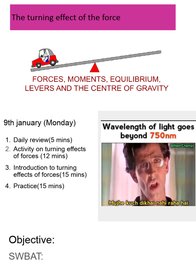 Turning Effects of Forces - Numericals and Revision Notes | PDF ...