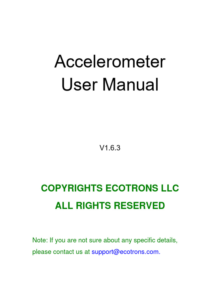 Accelerometer User Manual V1.6.3 | PDF | Accelerometer | Cursor (User Interface)