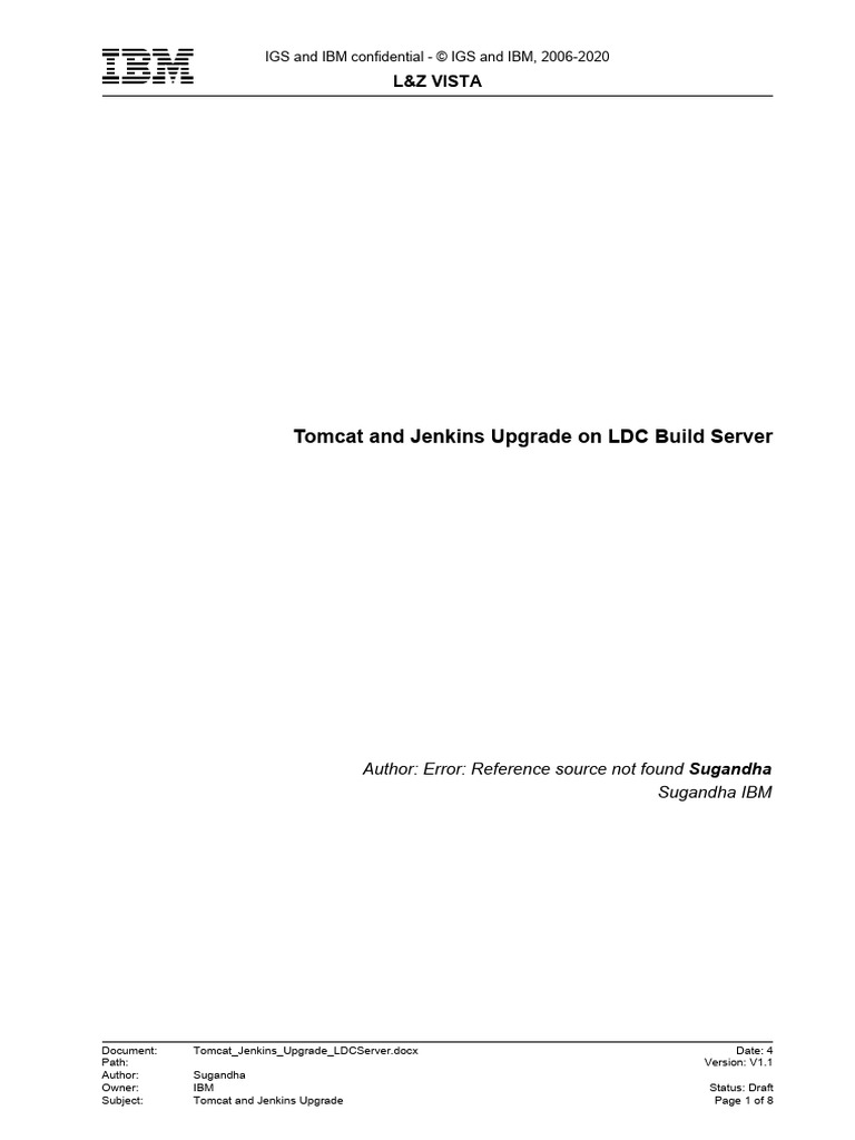 Tomcat & Jenkins Upgrade Guide | PDF | Software Engineering | System Software