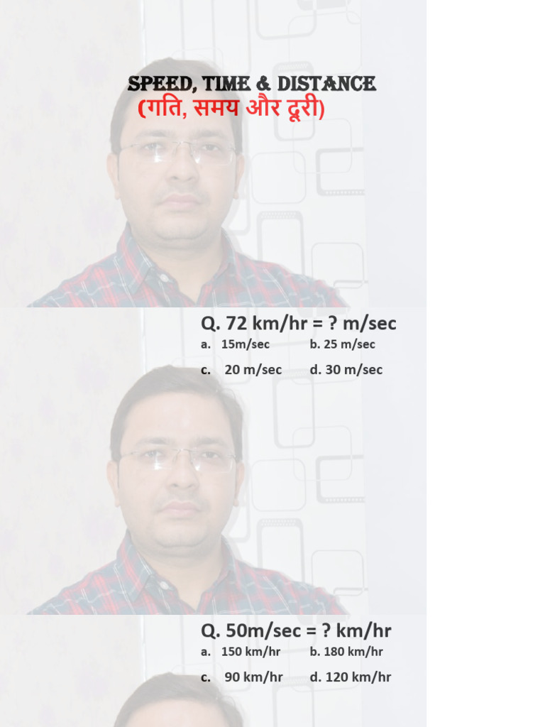 Speed Time and Distance | PDF