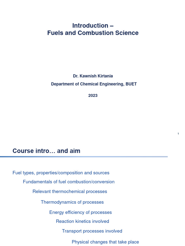 Lecture 1 Intro Fuel Combustion | PDF | Fuels | Combustion