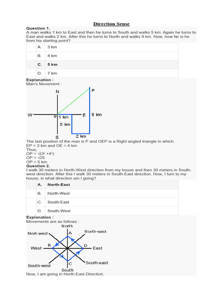 Direction Sense | PDF | Euclidean Geometry | Geometry