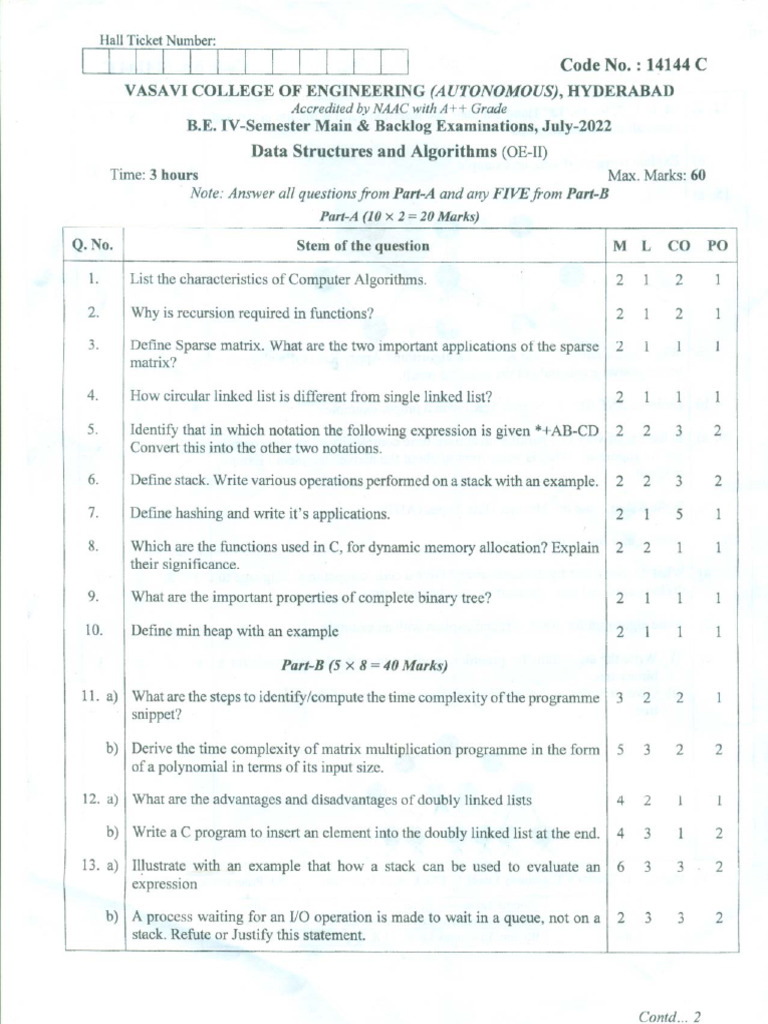 Data Structures and Algorithms | PDF