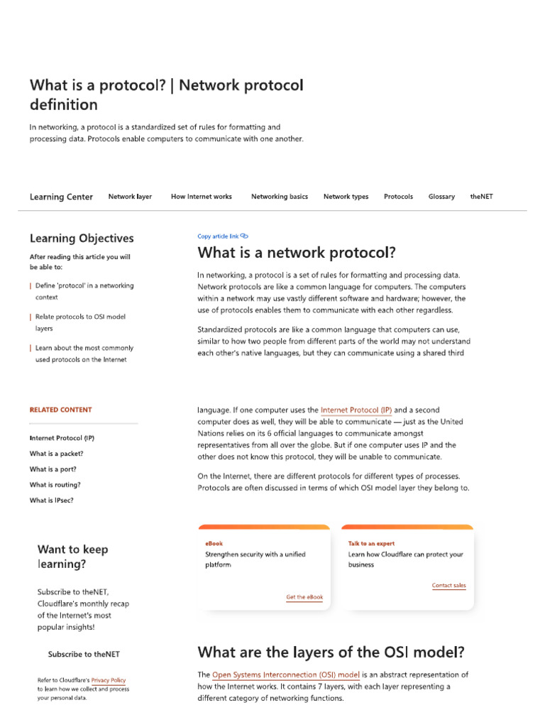 OSI Layer and Network Protocol | PDF