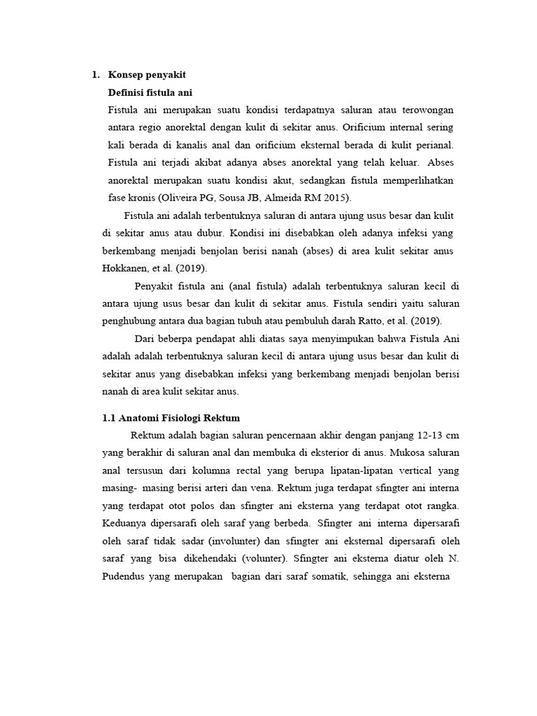 Penyakit Fistula Ani: Definisi dan Etiologi | PDF