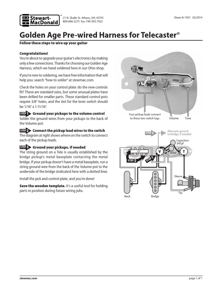Installation Instructions For Tele Wiring Harness | PDF | String ...