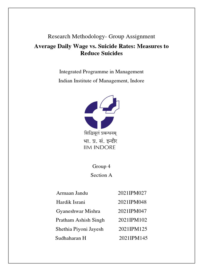 Research Methodology Group Project | PDF | Cost Of Living | Labour ...