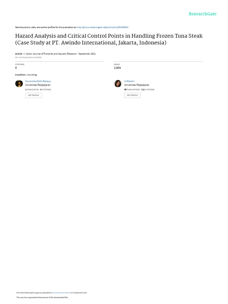 Hazard Analysis and Critical Control Points in Han | PDF | Hazards