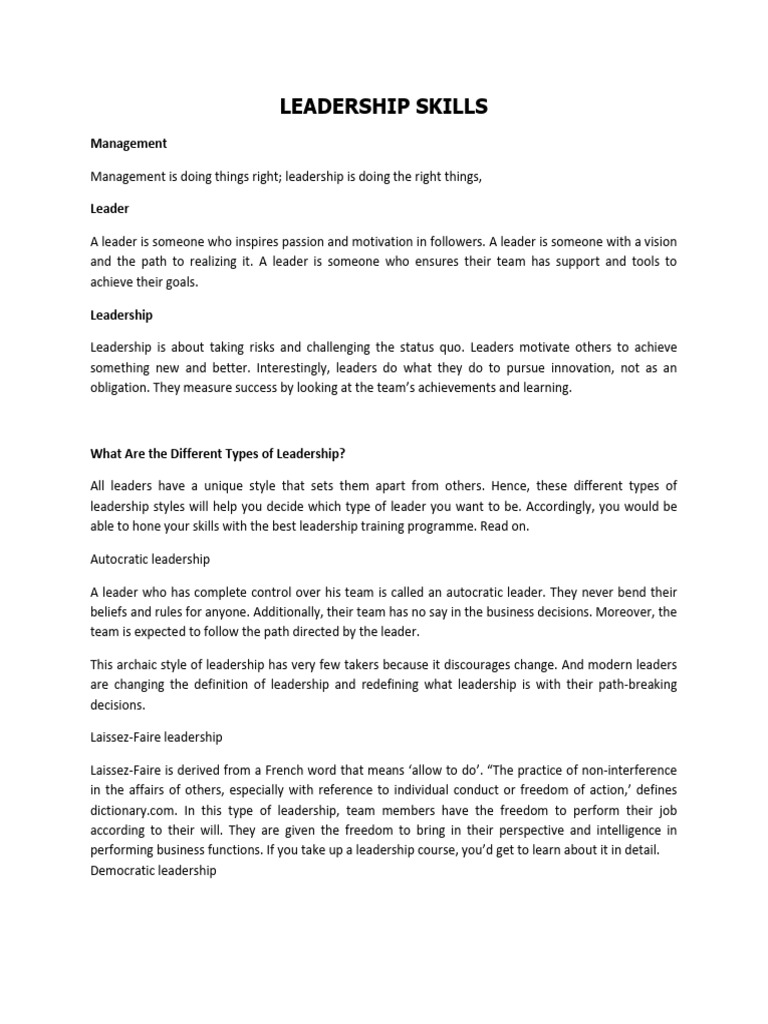 Leadership and Management Skills Material - SEC PAPER - SEM IV | PDF | Leadership | Entrepreneurship