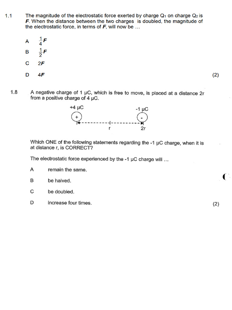 Grade 11 Electrostatics | PDF