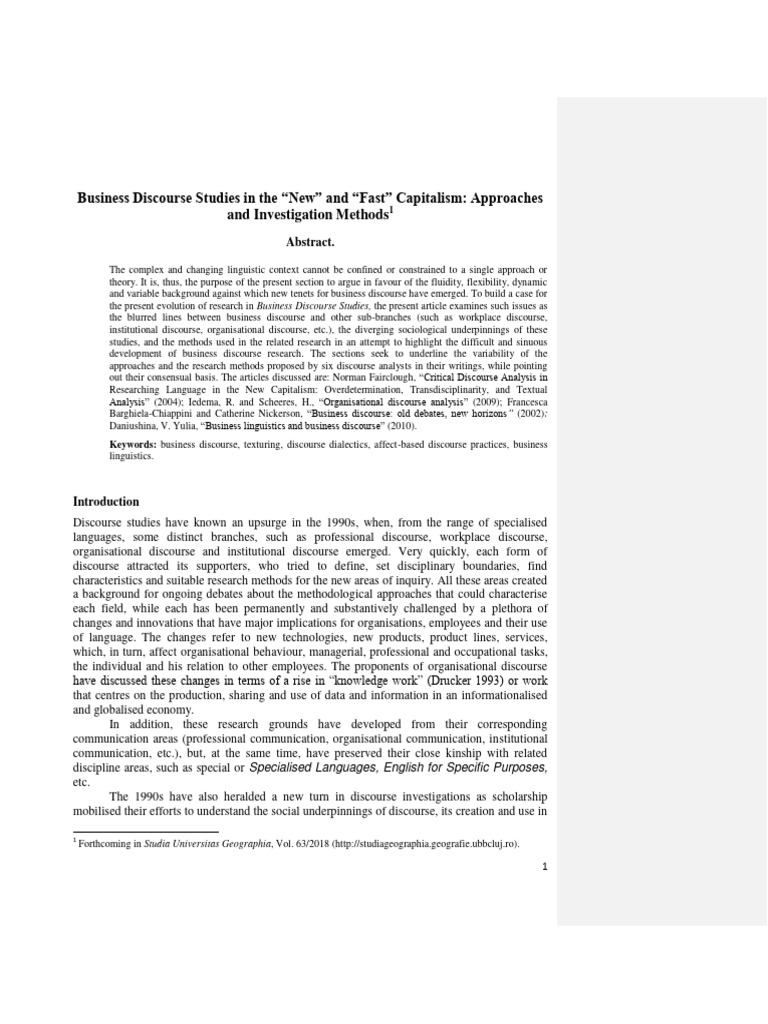 Business Discourse - Pentru Editura | PDF | Linguistics | Discourse