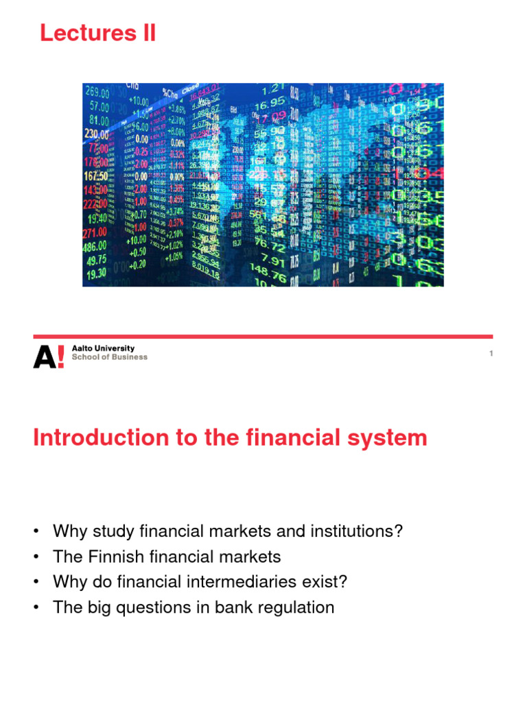 FiMa Lecture II | PDF | Banks | Non Bank Financial Institution