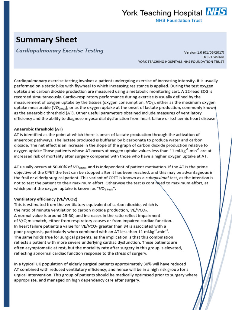 CPET | PDF | Heart | Myocardial Infarction