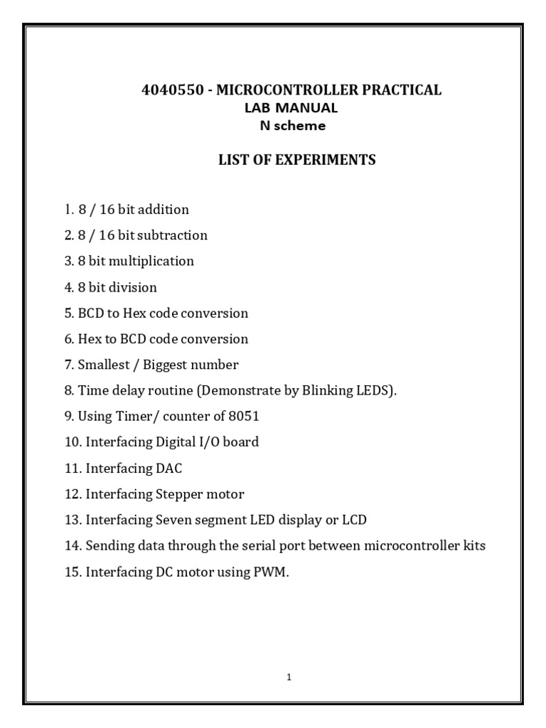 MC Lab Mabual N Scheme | PDF | Assembly Language | Binary Coded Decimal MC Lab Mabual N Scheme | PDF | Assembly Language | Binary Coded Decimal