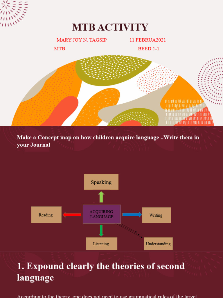 MTB - Activity 3,4 and 5 - Mary Joy N. Tagsip Beed 1-1. | PDF | Second ...